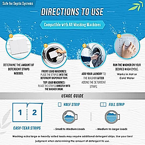 Laundry Detergent Sheets Eco Washing Strips - 80 Loads Package, Free & Clear Liquidless Clothes Washer Sheet, Zero Waste Travel Laundry Strip, Dissolvable Space Saving Sheets For HE - Fragrance Free