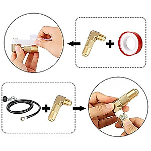 Uniflasy 5 Feet Propane Adapter Hose with Regulator for 17"/22" Blackstone Griddle Grill, QCC1 Propane Hose with Elbow Fitting Adapter Replacement Parts for 17/22 Inch Blackstone Tabletop Camper Grill