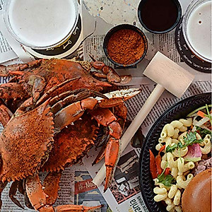 6Pcs Wooden Hammers, Natural Hardwood Crab Lobster Seafood Mallets