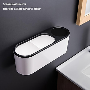 lzzch1219 Hair Tool Organizer, Hair Dryer Blower Curling Iron Brush Holder, Bathroom Under Cabinet Boor, Wall Mount Storage for Straightener Tool