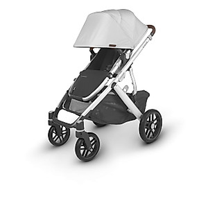 UPPAbaby Vista V2 Stroller - Bryce (White Marl/Silver/Chestnut Leather) + Mesa Infant Car Seat - Bryce (White Marl)