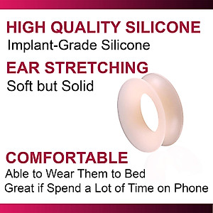 1 1/4 32mm Skin Silicone Double Flare Flesh Tunnels Ear Large Gauge Plugs AECD Ear Stretching Stretchers Piercing SI04 2Pcs