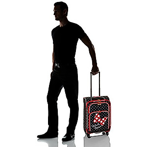 American Tourister Disney Softside Luggage with Spinner Wheels, Minnie Mouse Red Bow, 21-Inch