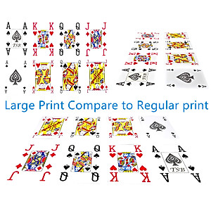 TSB Jumbo Index Bridge Cards Pack of 12 Decks - 6 Colors Jumbo Print Bridge Playing Cards - with Single Box for Easy Storage(12 Decks in 6 Colors)