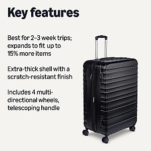 Amazon Basics 30-Inch Hardside Spinner, Black