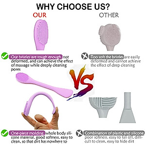 RamPula Silicone Facial Mask Applicator Face Masks Skincare Brush Facial Scrubber Double-Head Lotion Spatula Scoop for Makeup,Foundation,Cream,Lotion,Moisturizer,Gel,Peel,Mud Masks (Purple+Gray)