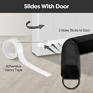 Weighted Door Draft Stopper for Front Door, Easy to Use Heavy 38 inch Door Bottom Winter Cold Air Draft Blocker, for Exterior, Apartment, Back Door, Fits Door Gap Up to 3”, 2.2lb