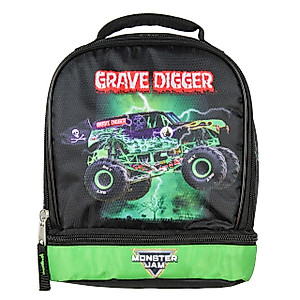 INTIMO Monster Jam Grave Digger Monster Truck Dual Compartment Lunch Bag Luch Box