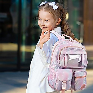 REHALY Kids Backpacks for Girls,Cute School Backpacks for Kids Elementary School Primary School, Tie Dye School Bag for Girls Kid Students for Back to School Supplies Birthday Gifts