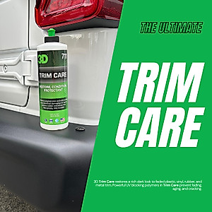 3D Trim Care Restorer of Faded & Dull Plastic, Rubber, Trim & Bumpers - Renews Surface to Original Appearance - Long Lasting Shine & Protection 16oz.
