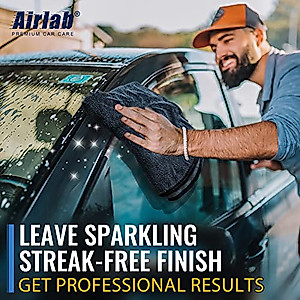 Airlab Microfiber Towels for Cars Drying Extra Large Super Absorbent Cleaning Cloth Auto Detailing Ultra Soft, Lint-Free, Streak-Free 600GSM, 24'' x 35'', 1 Pack