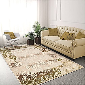 SUPERIOR Mystique Modern Geometric Paisley Polypropylene Indoor Area Rug, 8x10, Beige