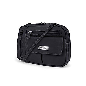 MultiSac womens Zippy Triple Compartment Crossbody Bag Cross Body, Black, One Size US