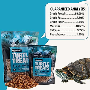 Fluker's Grub Bag Turtle Treats, High Protein Freeze Dried River Shrimp, For Aquatic Turtles, Amphibians, and Reptiles, 12 oz