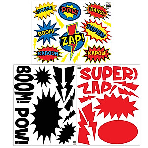 Superhero Boys Room Wall Decals Decor Stickers Teenager Decorations for Bedroom (Superhero)