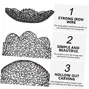 Alipis 1pc Center- Dining Iron For Candy and Tray Paper Arts Bowl Decorative Holder Metal Bowls Food Vegetable Organizer Table Stand Egg Gathering Countertop Living Snacks Mesh Container