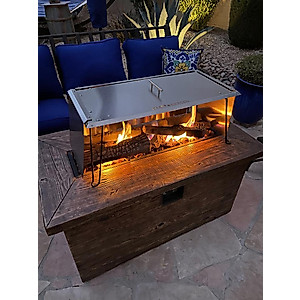 Heat Warden Rectangle Fire Pit Heat Deflector (Made in America) to Push Heat Down and Out to Warm Friends and Family. Plus, Deflects Heat from Your Patio Roof.
