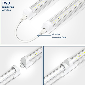 EPESTOEC 4FT LED Shop Light,6300LM,42W,6500K Super Bright White,V Shape Integrated T8 LED Tube Light,High Output Linkable Shop Lights