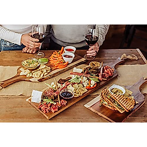 PICNIC TIME NFL Los Angeles Rams Artisan 24" Acacia Charcuterie Board with Raw Wood Edge - Cheese Board - Serving Platter