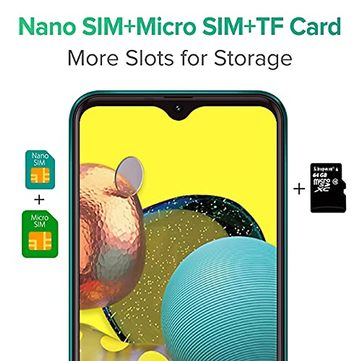 Ulefone Unlocked Cell Phone, Note 7 Unlocked Smartphone, 6.1" Waterdrop Screen, Triple Camera, 3 Card Slots, 3500mAh, 16GB Storage, Dual SIM, 3G Unlocked Android Phones, Face Unlock, GPS, Black