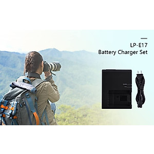 cjq LP-E17 LC-E17 Battery Charger for Canon: Compatible LC-E17E LC-E17C EOS M3 M5 M6 Mark II 77D 200D 750D 760D 800D 8000D 9000D KISS X8i X9i Rebel T6i T6s T7i T8i SL2 SL3 BG-E18 IR black