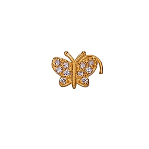 Indian Nose Ring Butterfly Nose Stud Gift For Her Crystal Nose Piercing Gold Nose Jewelry Gold Nose Piercing Unique Nose Stud Indian Nose Stud Crock Screw Nose Stud Flower Nose Ring