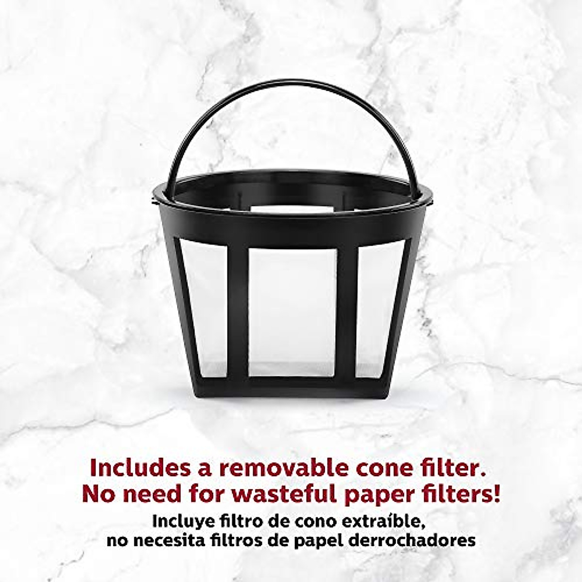 Holstein Housewares 5 Cup Coffee Maker, Black with Stainless Steel - User Friendly One-Touch Operation