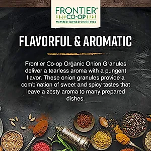 Frontier Co-op Organic White Onion Granules 1lb - Granulated Onion Powder, Bulk 16oz Bag - For Wholesale Restaurant Supply or Jar/Shaker Refill