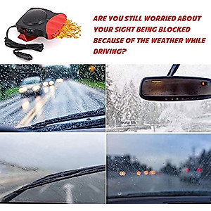 Car Heater 12V Fast Heating Defrost Defogger, That Plug into Cigarette Lighter Portable Automobile Heater Electronic Vehicle Heater Handheld Windscreen Fan 2 in 1 for All Cars