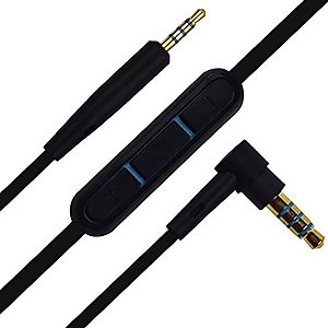 Saipomor QC35II 2.5mm to 3.5mm Audio Cable with Inline-Mic and Volume Control Aux Cord Compatible with Bose QuietComfort 25 QC25 QC35 Soundtrue Headphones(Black) (PVC)
