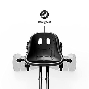 Jetson JetKart 2.0 Universal Hoverboard Attachment, 6" Tire, Bucket Seat, Adjustable Footrest Accommodates Most Heights, Ages 12+, Black, JKAR20-BK
