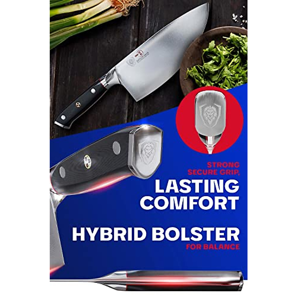 Dalstrong Shogun Elite Series Damascus Japanese AUS-10V Super Steel 67 Layers Rocker Vegetable Kitchen Knife, 7 Inches, Sheath Included