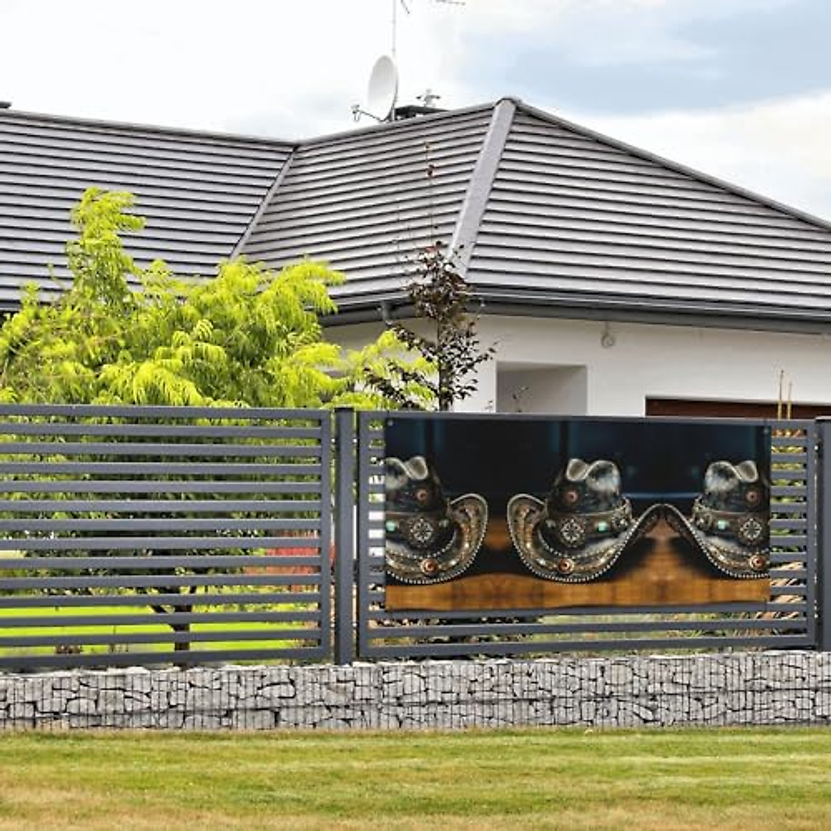 Banners and Signs for Outdoor 35x71 Backdrop for Birthday Party Business Graduation Wedding Event,American West Rodeo Hat