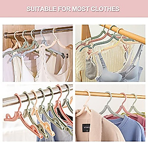 16pcs Colorful Travel Hangers, XIACIBDUS Portable Folding Plastic Hangers with 1 Clothesline, Travel Accessories Clothes Drying Rack for Travel School Home