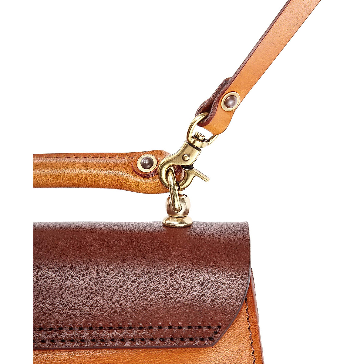 OLD TREND Genuine Leather Halibut Crossbody Bag (Cognac)