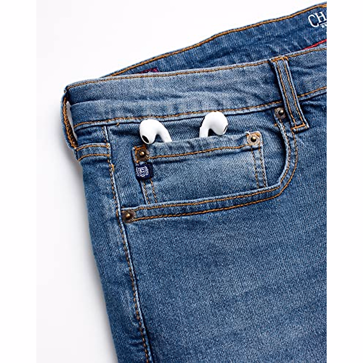 Chaps Men's Relaxed Fit Jeans - Comfort Stretch Denim Jeans - Classic Fit Jeans for Men, Size 36W x 32L, Armour Wash