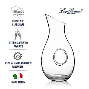 Luigi Bormioli Crescendo 48 Ounce Carafe, Crystal SON-hyx Glass, Made In Italy.