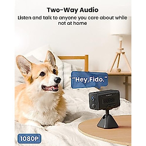 MUBVIEW Cameras for Home Security, Indoor Camera Wireless with Phone App, 1080P Battery Powered Camera, 30ft Night Vision, 2.4GHz, Human Detection, Siren and APP Alert, Two-Way Audio, Cloud/SD