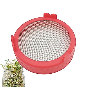 BAIRONG Mason Jar Screen Lids for Sprouting | Wide Mouth Mason Jars Lids | Alfalfa and Mung Bean Sprouts, Stainless Steel Mesh Screen Jar Strainer Sprout Lid for Broccoli Seeds, Alfalfa Adj