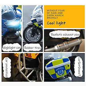 Gilumza Pull Back Motorcycle Toys, Tiny Gift with Music Lighting, Police Motorcycles Toy for Boys Kids Age 3 4 5 6 7 8 Year Old (White)