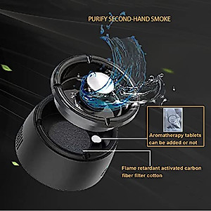 iLeefy 2 in 1 Air Purifier Multifunctional Smokeless Ashtray USB Rechargeable Ash Tray Electronic Ashtray with Filter, Best for Home Office or Car (Black)