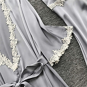 Aniywn Bridal Lingerie for Women Sexy Bride Underwear Sleepwear Lingerie Lace Women Nightwear Sexy 5PC Negligee Lingerie Grey