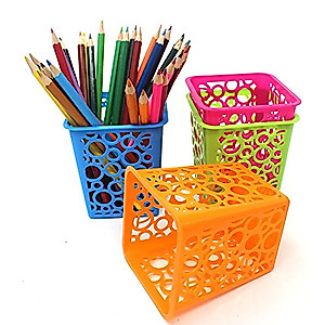 Z ZICOME Desktop Office Storage Organizer, Hollow Pen Pencil Holder Basket, Set of 4