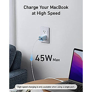 Anker USB C Charger 47W, 523 Charger (Nano 3), 2 Port Compact Foldable GaN Fast Charger for iPhone 14/14 Plus/14 Pro/14 Pro Max/13, Galaxy, Pixel 4/3, iPad/iPad Mini (Cable Not Included)- Black