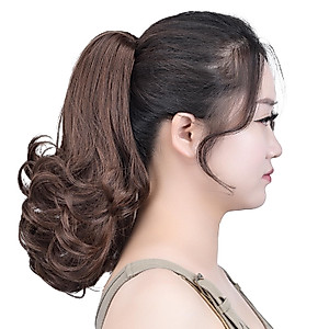 Brown Ponytail Extension,Claw Clip Ponytails 12in Curly 3.8 OZ Fake Hair Extensions Hair pieces SYXLCYGG Wig Girl Synthetic Fluffy¬ Tangled
