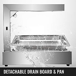 VEVOR 110V French Fry Food Warmer 22"x13", 1000W French Fry Heat Lamp,Stainless Steel Heat Lamp Warmer 86-185?, Food Warmer Diaplay for French Fry, Heat Lamp Commercial for Fry Chicken