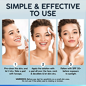 NUVADERMIS Exfoliating Facial Peel Pads 35% Glycolic Acid for Natural Skin Resurfacing, Blackheads, Dark Spots, and Acne - Sensitive Skin Safe - 60 Double-Side Pads