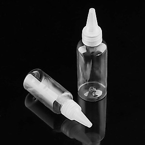 5PCS Empty Dropper Bottles Squeeze Bottles, Sharp-mouth Container with Twist Top Cap Clear Refillable Bottles, for Oil Paint Liquid Glue(100ml)