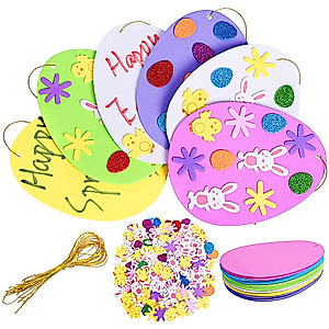 Max Fun 208PCS Easter Foam Stickers Set Easter Eggs Crafts DIY Egg Easter Craft for Kids Easter Decorations Party Favors Supplies (Easter Egg)