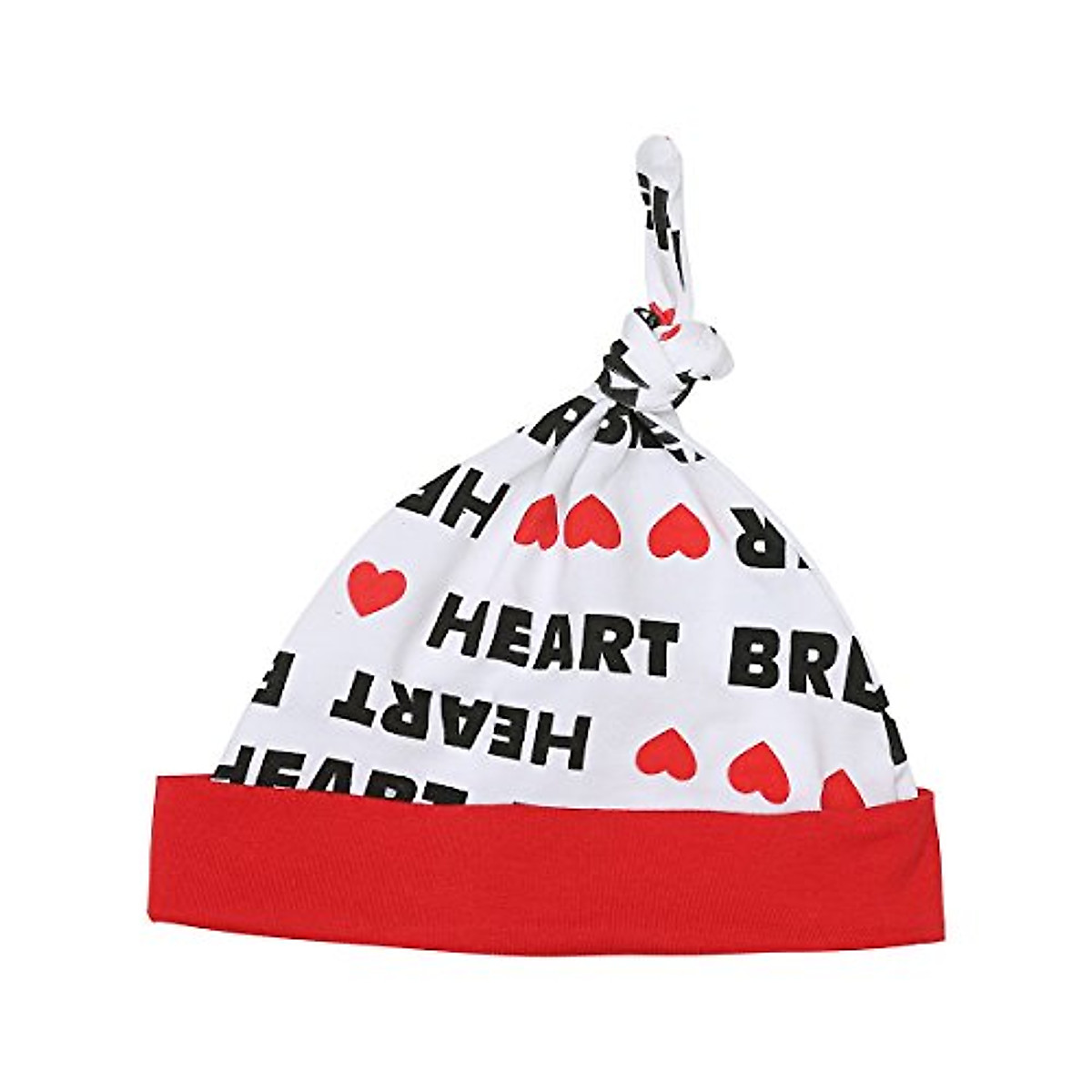 bakjuno Valentine's Day Baby Boys Girls Outfit Sets Heart Breaker Long Sleeve Romper Pants with Hat (0-3 Months) White